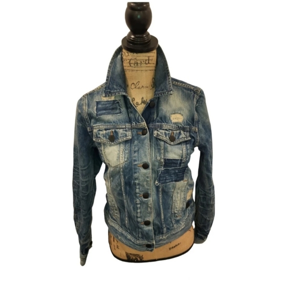 PRPS | Jackets & Coats | New Prps Womens Distressed Denim Jacket Size S ...